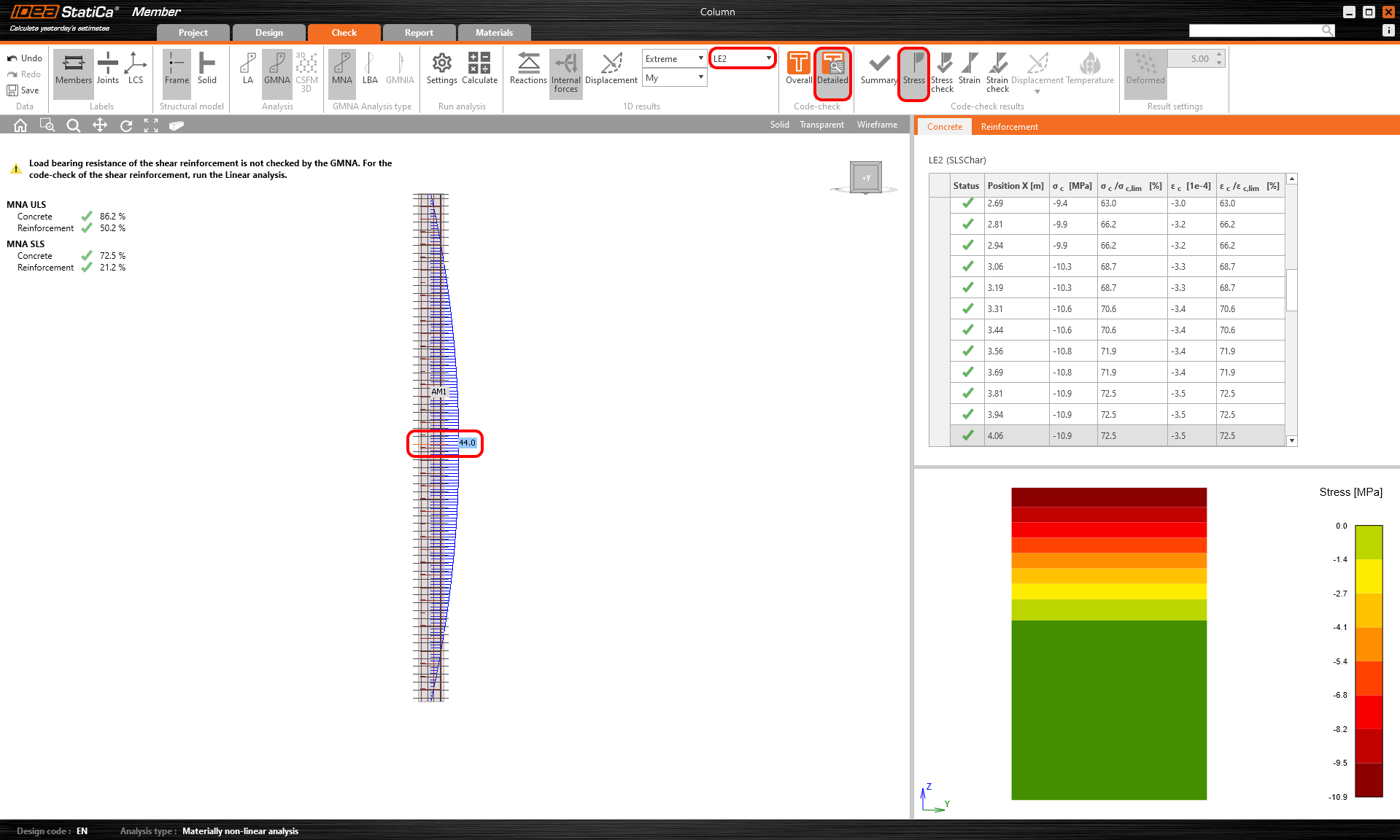Concrete Slender Column En Idea Statica